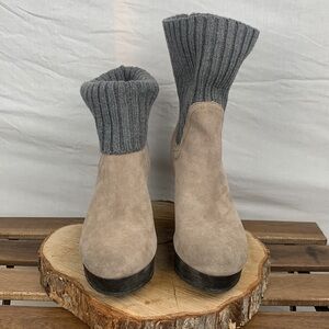 Shoes | Sbicca Like New Cute Knit Wedge Booties Size 85 | Poshmark